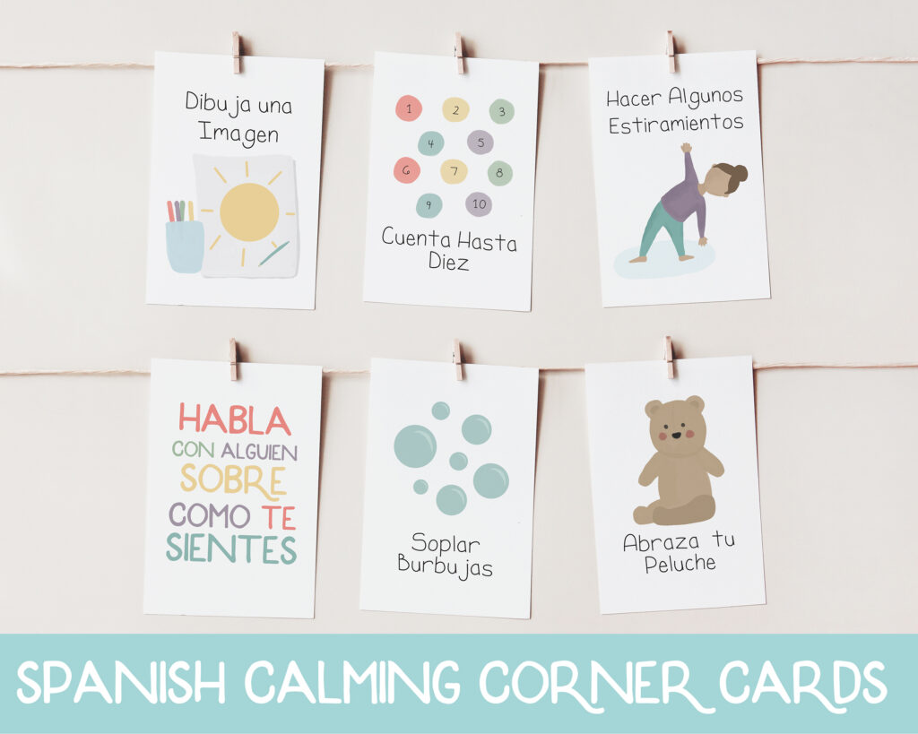 Spanish Calming Corner Cards - Little Lions Academy