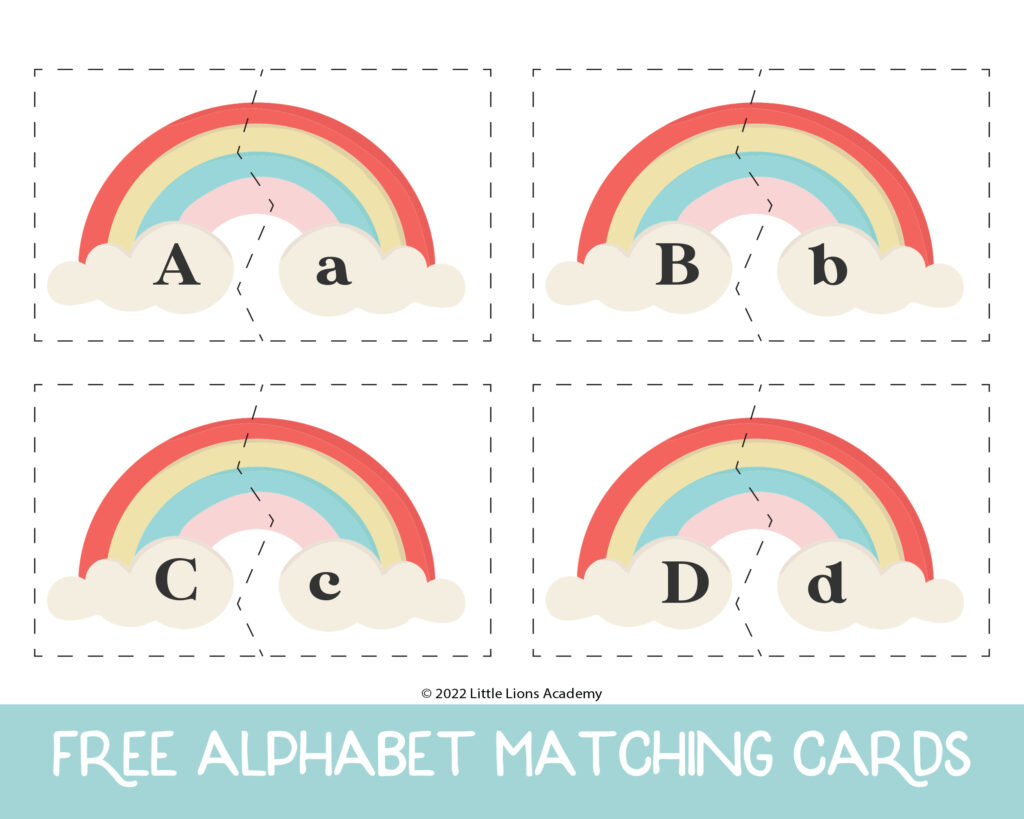FREE Rainbow Alphabet Matching Cards - Little Lions Academy